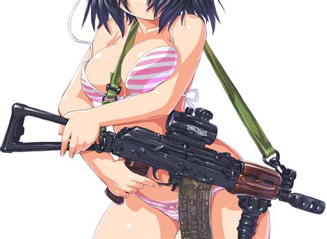 Fondos De Pantalla Pistola Anime Chicas Anime Arma Caracteres The