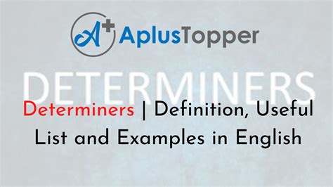 Determiners Definition Useful List And Examples In English CBSE