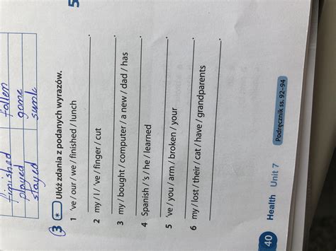 Ułóż zdania z podanych wyrazów Brainly pl