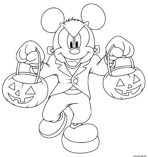 Coloriage Mickey Mouse Frankenstein Zombie Monstre Dessin Halloween