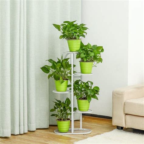 5 Tier 6 Potted Metal Shelf Plant Stand Flower Pot Holder Plant Display