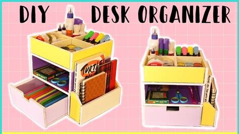 How To Make CARDBOARD DESK ORGANIZER With Templates DIY Storage