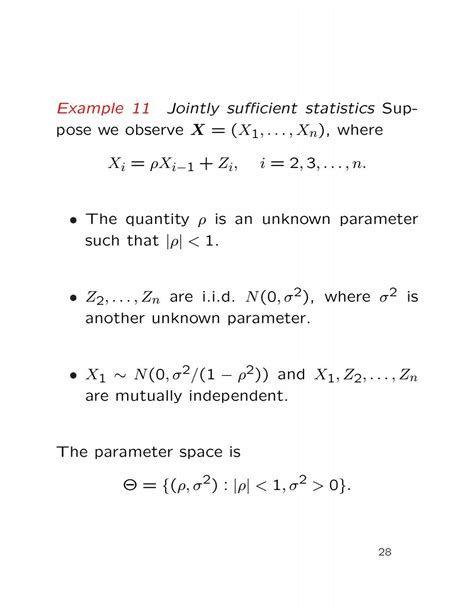 example 11 jointly sufficient statistics sup pose we observe x x1