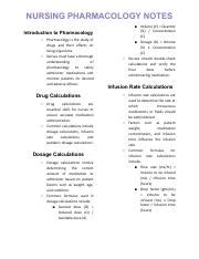 Essential Nursing Pharmacology Mastering Drug Calculations Course Hero
