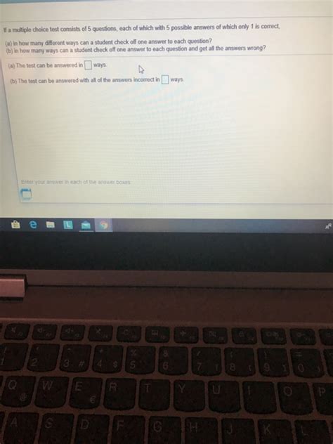 solved if a multiple choice test consists of 5 questions