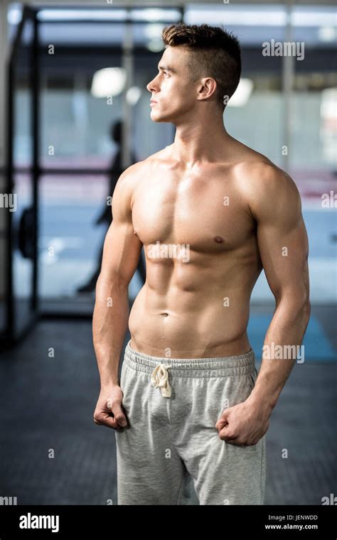 Handsome Shirtless Muscular Man Posing In Gym 3 By Stefano