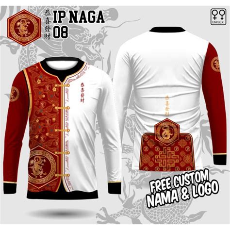 Jual Jersey Imlek Shio Naga Unisex Kaos Imlek Gong Xi Fa Cai Baju Naga