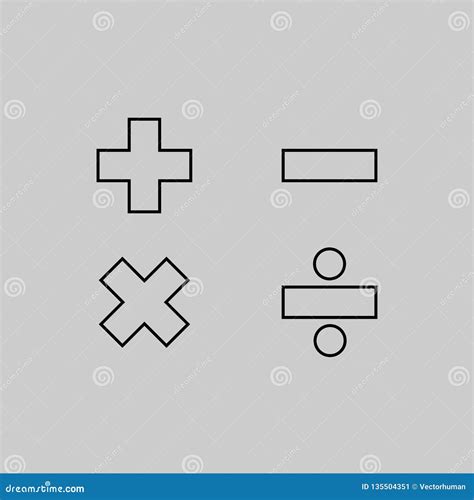 Basic Mathematical Icon Basic Mathematical Symbol Set Of Mathematical