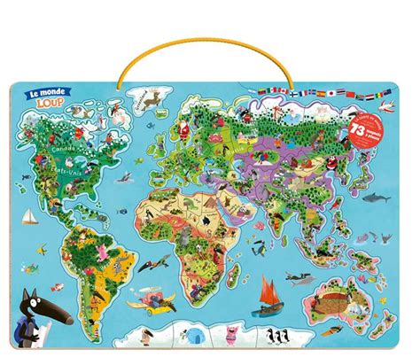 Ma carte du monde magnétique en puzzle avec Loup Librairie Florilège
