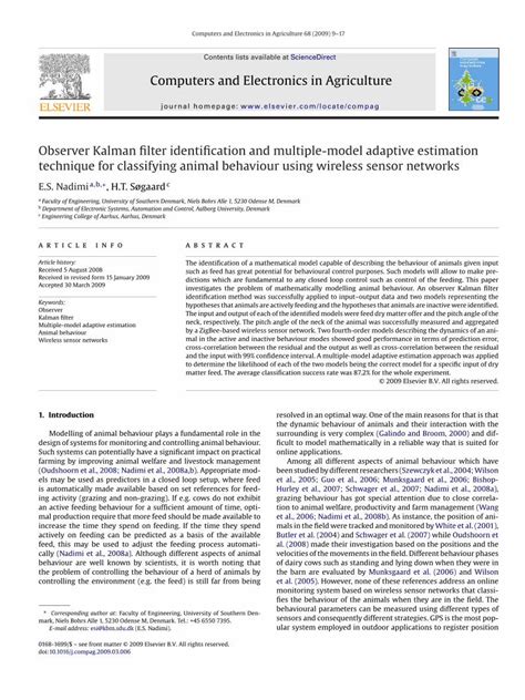 pdf observer kalman filter identification and multiple model adaptive estimation technique for