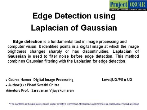 Edge Detection Using Laplacian Of Gaussian Edge Detection