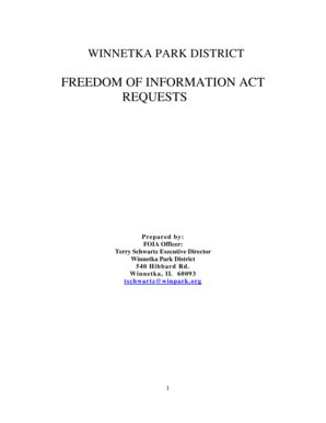 Fillable Online Winpark Freedom Of Information Request Form Winnetka