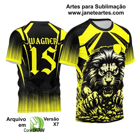 Arte Vetor Camisa Interclasse Leão 2024 Amarela Janete Artes