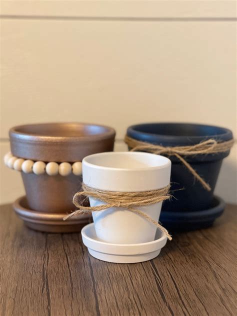 Hand Painted Terra Cotta Pots Custom Sizes And Colors Made To Order