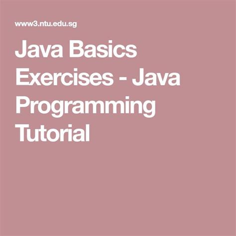 java basics exercises java programming tutorial programming tutorial java programming java