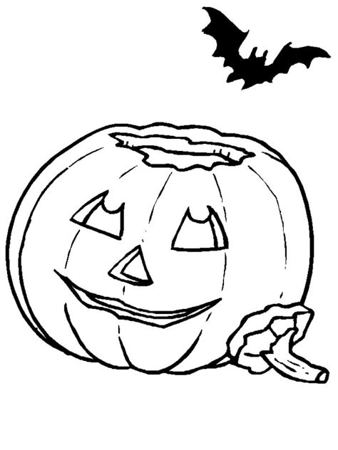 Coloriage Citrouille d Halloween et une Chauve souris télécharger et