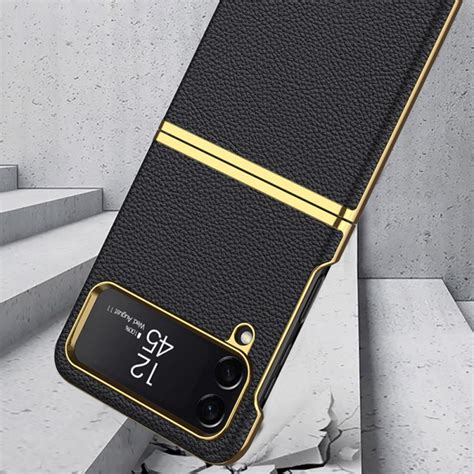 Coque Samsung Galaxy Z Flip 4 Effet Cuir Litchi GKK Ma Coque