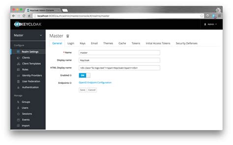 how to set up keycloak admin client with spring boot