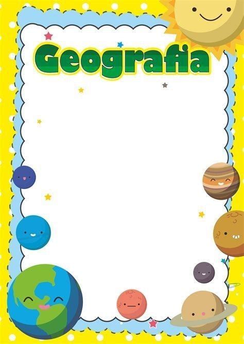 Geografía portada Clip art frames borders Page borders design