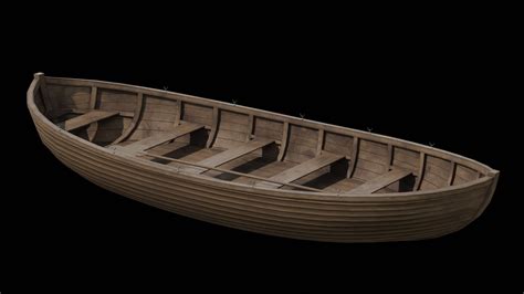 Old Wooden Boat Model Turbosquid