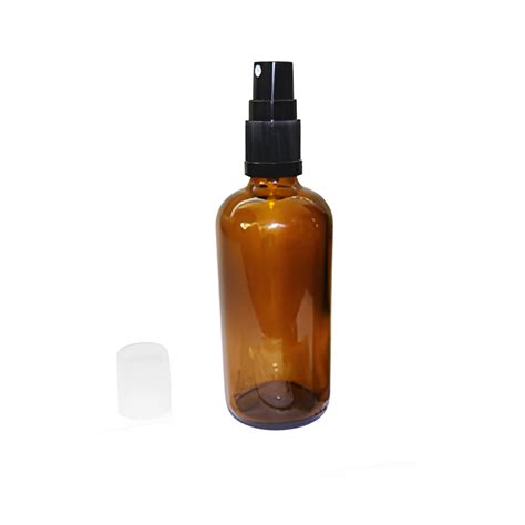 Frasco de vidrio ámbar bomba spray negro 100ml ZenWay Life