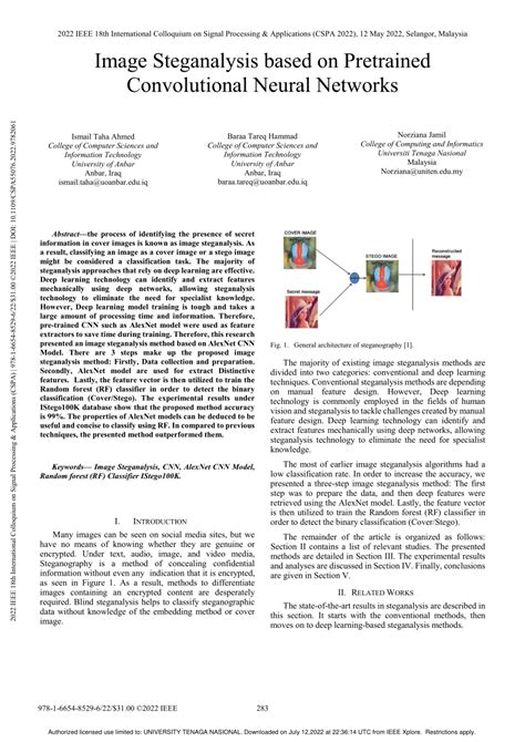 pdf image steganalysis based on pretrained convolutional neural networks