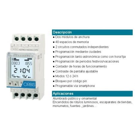 Interruptor Horario ASTRO NOVA CITY Orbis OB178012