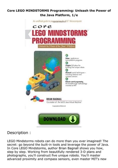 [pdf]download core lego mindstorms programming unleash the power of the java platform 1 e
