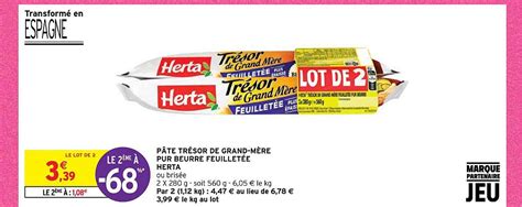 Promo Pâte Trésor De Grand mère Pur Beurre Feuilletée Herta chez
