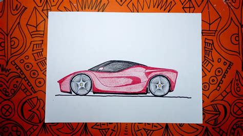 Cómo dibujar un auto Ferrari Pasos Sencillos YouTube