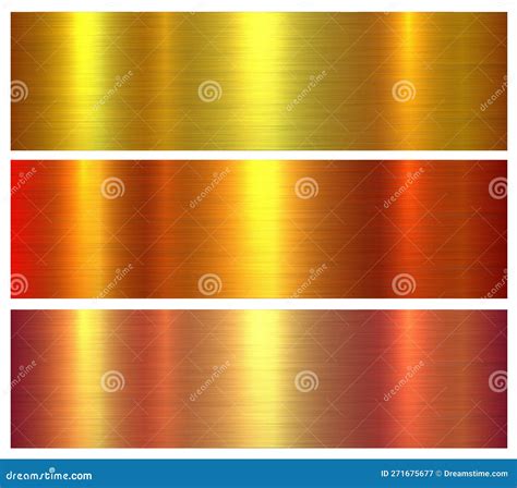 Metal Gold Textures Set Shiny Brushed Metal Golden Lustrous Metallic