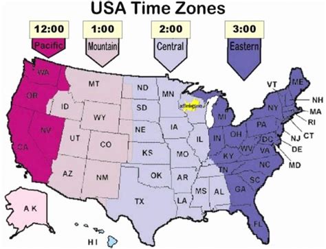 Time Zone Map Printable Free Usa Zones
