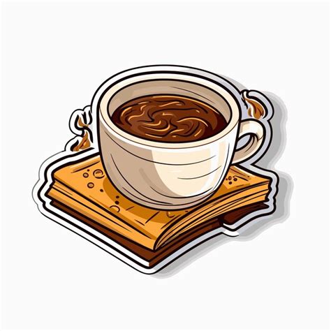 Pila de libros dibujada a mano y una taza de café para el día mundial
