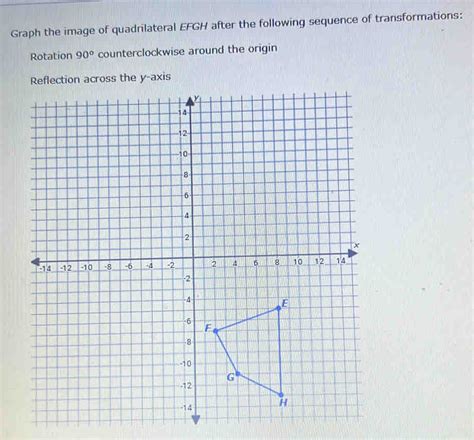 solved graph the image of quadrilateral efgh after the following sequence of transformations