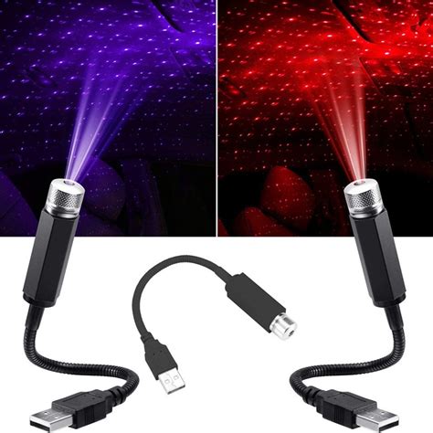 USB Atmosfera Carro Luz Nocturna Estrela Azul Iluminação Interior