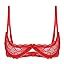 Freebily Damen Transparent Mesh Dessous Lack Leder BH Hebe Büstenhebe