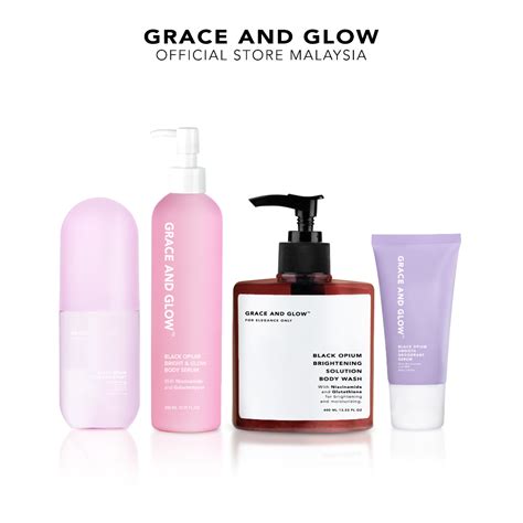 Grace And Glow 4IN1 BUNDLE Black Opium Body Wash Body Serum Smooth