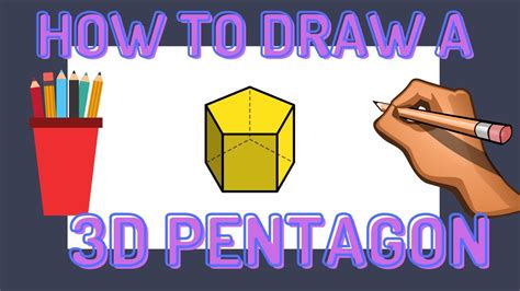 how to draw a 3d pentagon step by step youtube