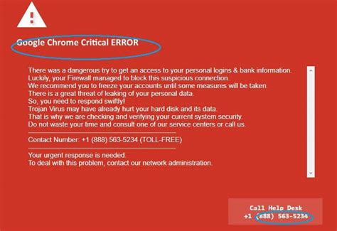 Remove Google Chrome Critical Error Red Screen Scam