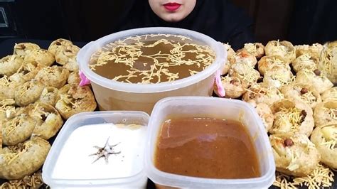 ASMR Eating Spicy Pani Puri Pakistani Gol Gppay Indian Pani