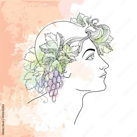 Bacchus God Of Wine Drawing