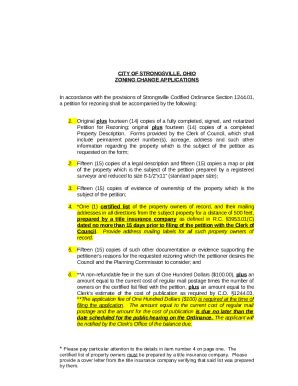 ZONING CHANGE APPLICATIONS Doc Template PdfFiller