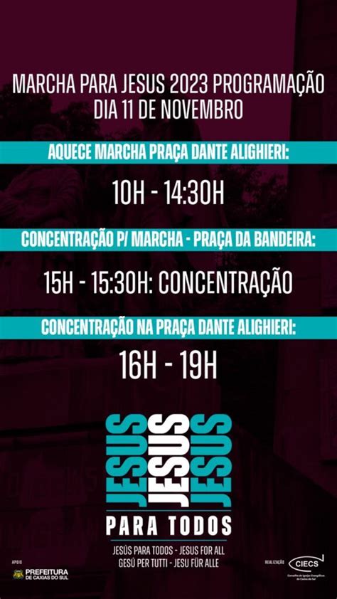 Marcha para Jesus 2023 acontece neste sábado em Caxias do Sul Petrus News