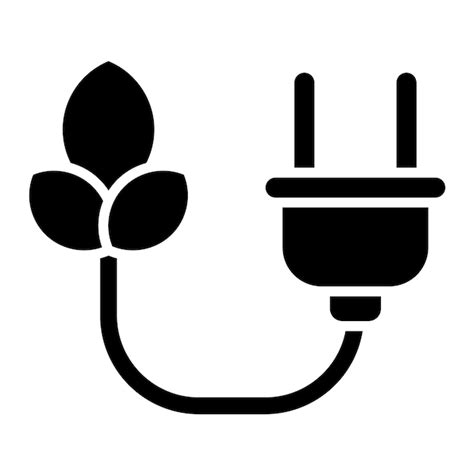 Premium Vector Bioenergy Glyph Solid Black Illustration