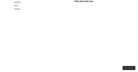 React Complex Tree Catalogue Codesandbox