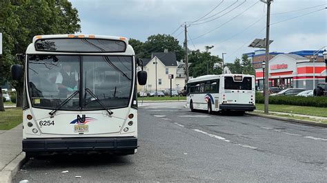 NJT New Jersey Transit Bus Action Hackensack Bus Terminal Afternoon