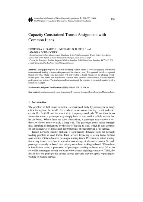 pdf capacity constrained transit assignment with common lines