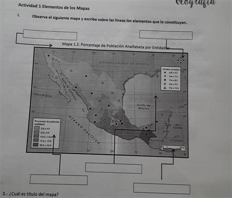 Actividad 1 Elementos De Los Mapas Observa El Siguiente Mapa Y Escribe