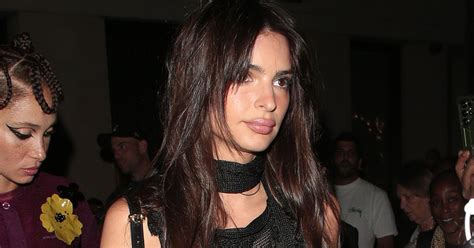 Emily Ratajkowski Risks Wardrobe Malfunction At Event In Sheer Slashed