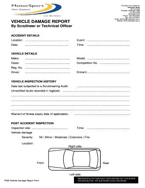Free Editable Damage Report Templates In Ms Word Doc Pdffiller
